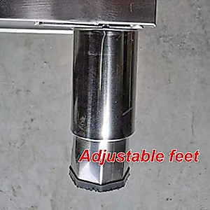 Multifunctional Workbench Stainless Steel Storage Cabinet Preparation Table Large Storage Space Heightened Enclosure Commercial All-in-one Storage Cabinet Kitchen Metal Table