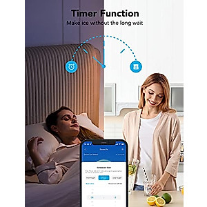 GoveeLife Smart Countertop Ice Makers, Self-Cleaning, Portable Ice Maker Works with Alexa, 9 Cubes Ready in 6min, 26lbs/24H, for Home Kitchen Party Camping, With Ice Scoop Ice Basket Stainless Silver