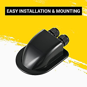 Spartan Power Black ABS Double Solar Cable Entry Housing Gland for Solar Panel in RV, Truck Camper, Van, Boat, Cabin (Black, 1 Pack)
