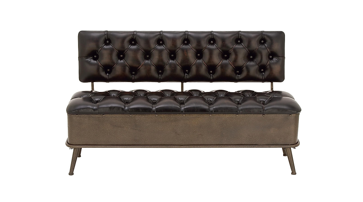 Deco 79 Industrial Metal Storage Bench - Stylish & Durable