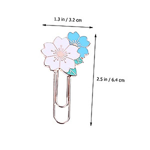 Operitacx 3pcs Cherry Blossom Paper Clip Girl Hair Clips Flower Bookmark Bookmarks for Kids Bulk Antique Bookmark Paper File Clip Holder Reading Bookmark Page Marker Clip Bookmark Clip Metal
