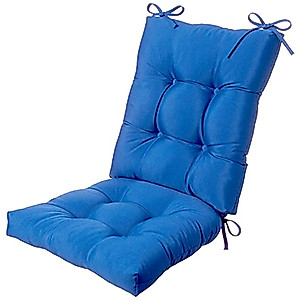 Klear Vu Solarium Cushion, Indoor and Outdoor Rocking Chair Pad for Patio, Living or Nursery Room, 2 Piece Set, Seat 19"x19" and Seatback 21"x18", 03 Blue