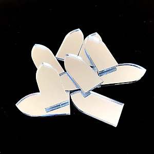 Super Cool Creations Gothic Arch Shaped Crafting Mirrors, Set of 10, Many Colours, Shatterproof Acrylic, Lime Green, Pack of 10 x 8cm