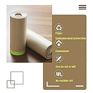 xianshengle Tape and Drape, Masking Paper, Auto Body Masking Paper, Masking Paper for Painting, for Painting, Auto Body Masking, Floor Protection, Wall Covering（Unfold 20 inches Wide X 50 feet Long）