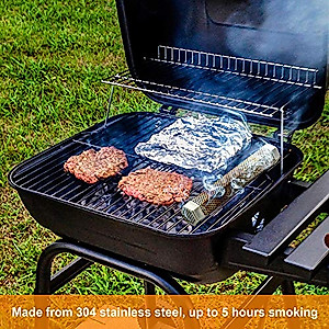 Premium Pellet Smoker Tube for All Grill Electric Gas Charcoal or Smokers- 5 Hours of Billowing Smoke - Cold or Hot Smoking- Ideal for Smoking Cheese Nuts Steaks Fish Pork Beef - 12" Stainless Steel
