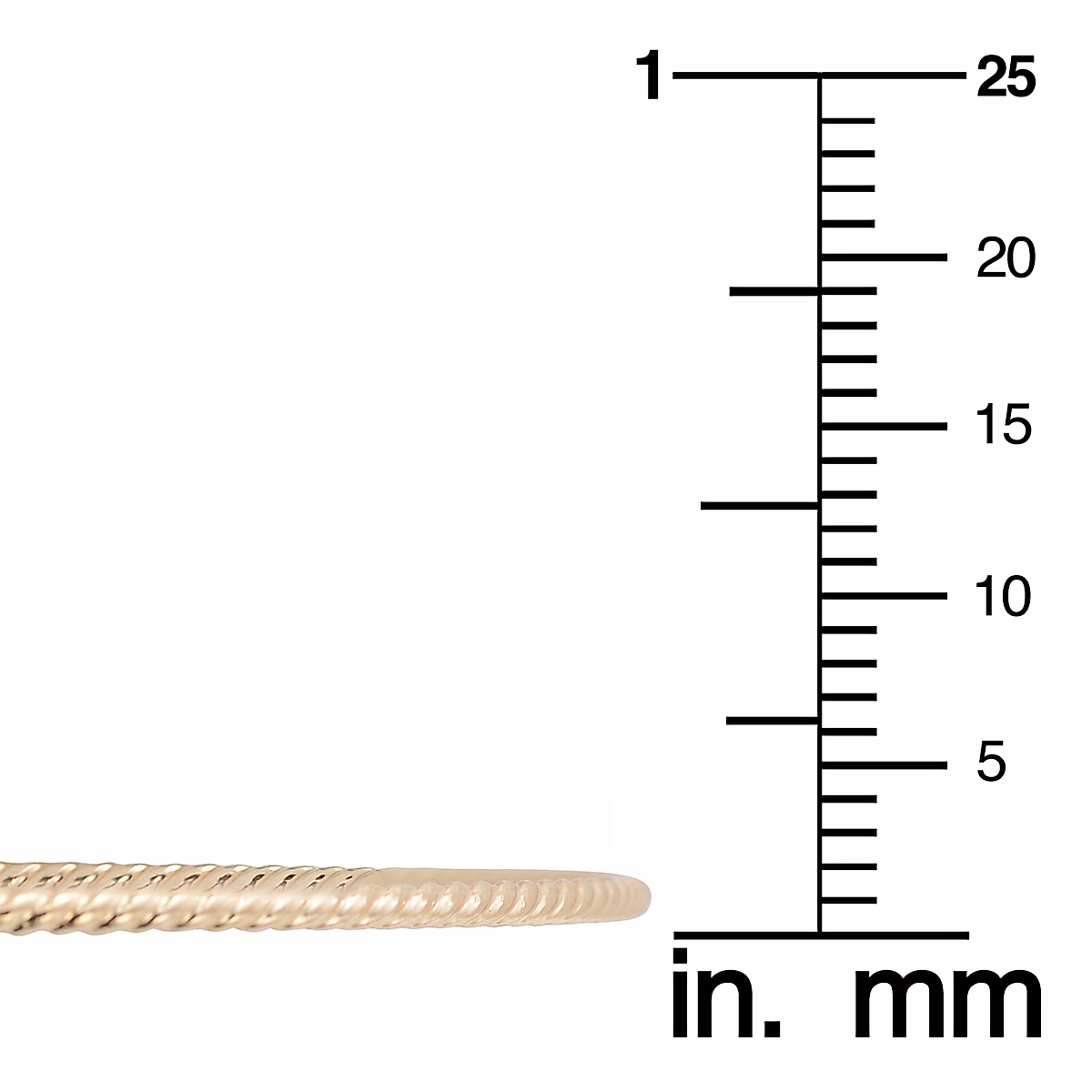 Kooljewelry 10k Yellow Gold 2 mm Twist Design Bangle Bracelet