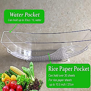 Rice Paper Water Bowl Dipper Spring Roll Water Bowl Rice Paper Holder Rice Bowl Rice Roll Shrimp Spring Vietnamese Rice Paper Holder Spring Roll Water Dipper Rice Wraps for Spring Rolls 2 Pack