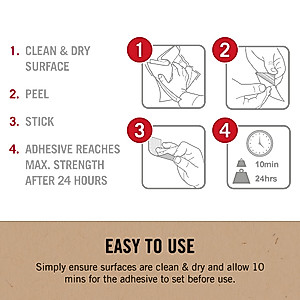 VELCRO Brand ECO Collection | 24 Sets | Stick'EM Hanging Strips with Adhesive | Easy Mounting | 2-1/2in x 3/4in, White with Sticky Back