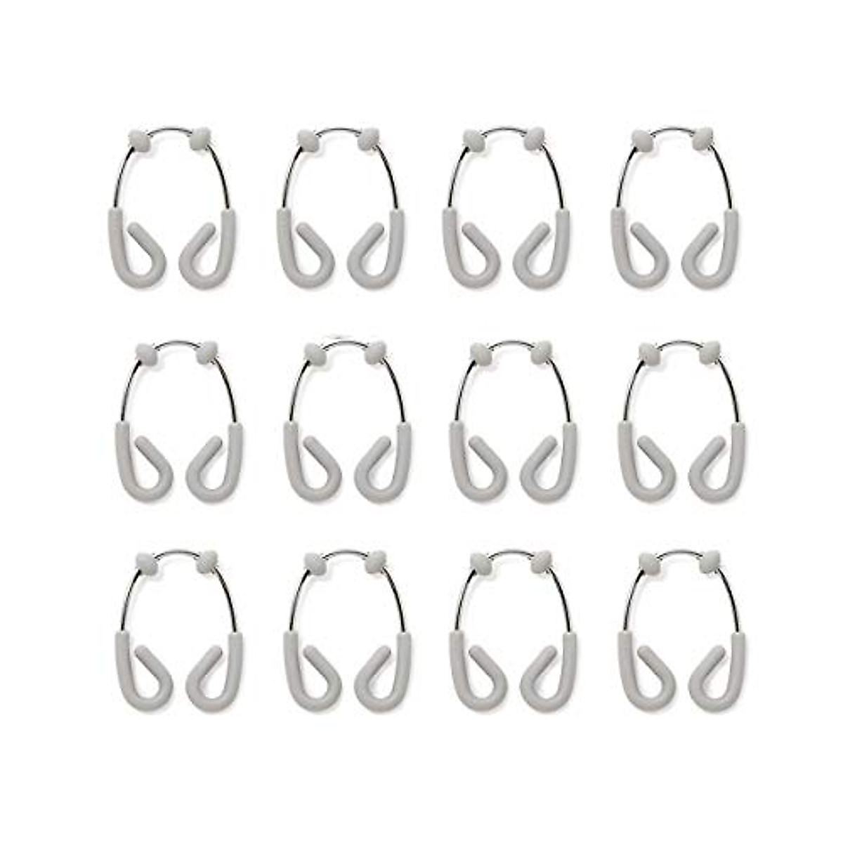 Umbra1013172-1165, Grey/Nickel Flex Double Shower Rings, Set of 12, 2" x 3''