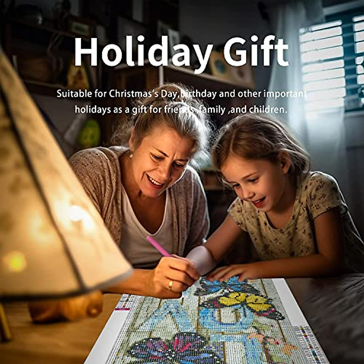 Diamond Painting Kits for Adults, 12x16 Inch DIY Paint by Numbers for Adults Beginner, DIY Full Drill Diamond Dots Paintings Picture Arts Craft for Home Wall Art Decor(Love Butterfly)