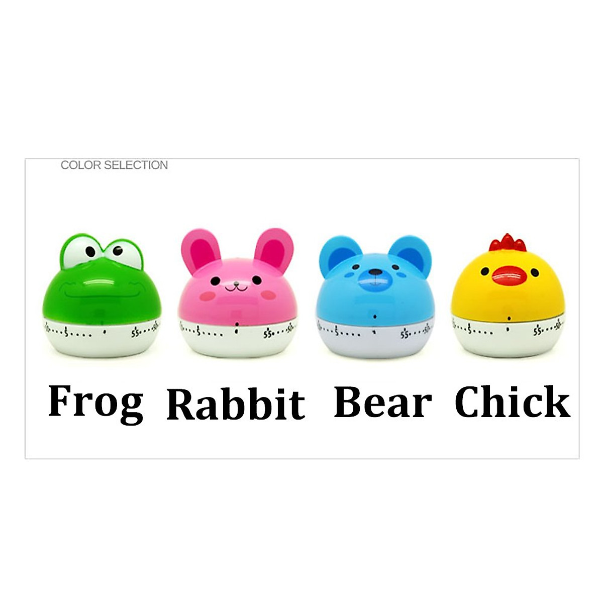 Golandstar Cute Cartoon Animal Timers Mini 55 Minutes Mechanical Kitchen Cooking Timer Clock Loud Alarm Counters (Green Frog)