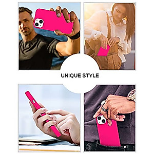 BENTOBEN Compatible with iPhone 14 Case, Soft Silicone Gel Rubber Bumper Microfiber Lining Hard Back Shockproof Protective Phone Cover for iPhone 14 6.1", Hot Pink