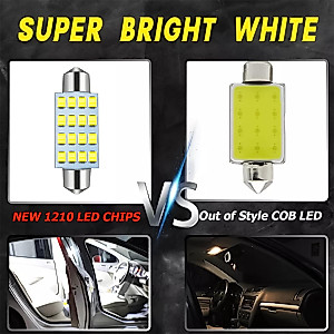HIPOPY 42 Pcs Car LED Lights Kit, Auto Interior Bulbs Set, 6000K 12V T10 For Accessory, Brake, License Plate, Map, Parking Lights