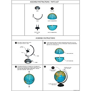 Replogle 12" RTA -Ready to Assemble World Globe (30cm diameter) blue