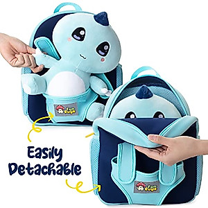 Kawaii Dinosaur Backpack for kids 3-5, Toddler backpack for boys girls, Kids' backpacks, Preschool backpack for kids 5-7, Kindergarten backpack, Toddler Bookbag, Dino Backpack for boys 4-6, Pre K Bag