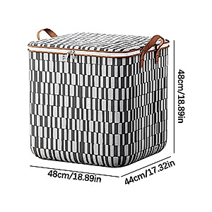 Multipurpose Space Save Lightweight Folding Clothes Storage Box - Portable Large Capacity Wardrobe Sorting Storage Bag with Reinforced Handle Zipper for Home Office Bedroom (S(48x44x48cm))