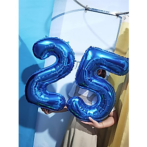 32 Inch Blue Number 2 Balloons Foil Ballon Digital Birthday Party Decoration Supplies (Blue Number 2 Balloon)