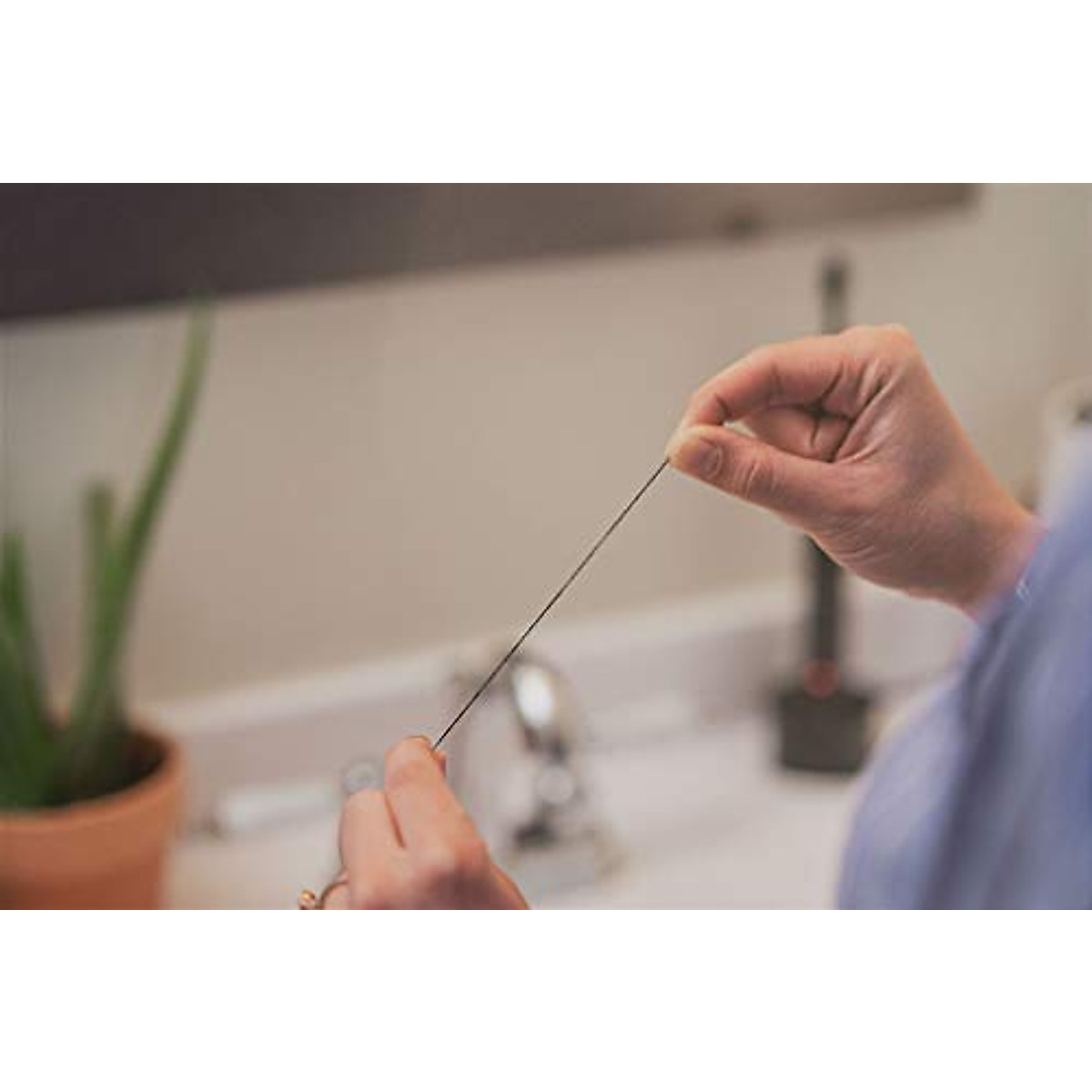 Bamboo Charcoal Floss - Reusable Container with Floss Refills - 99 Yards - Plant-Based Candelilla Wax Floss with Natural Mint Flavoring - Vegan Floss - 3X Floss Refills