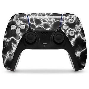 WraptorSkinz Skin Wrap compatible with Sony PS5 DualSense Controller Electrify White (CONTROLLER NOT INCLUDED)