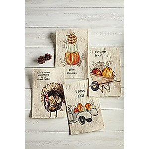 Mud Pie Fall Watercolor Flour Sack Towel, Love Fall, 26" x 16.5"