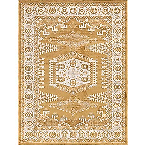 Unique Loom Utopia Collection Area Rug - Larissa (9'x 12' 2" Rectangle, Gold/ Ivory)