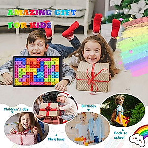 SHEGATO Push It Pop Fidget Toys, Bubble Sensory Toy, Poppits Jigsaw Fidget Toys, Popper Russian Block Game Boards, 26PCS Silicone Puzzle Games to Anxiety and Stress Relief for Girls Boys (Black)