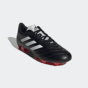 adidas Unisex Goletto Firm Ground Soccer Shoe, Core Black/White/Red, 7 US Men