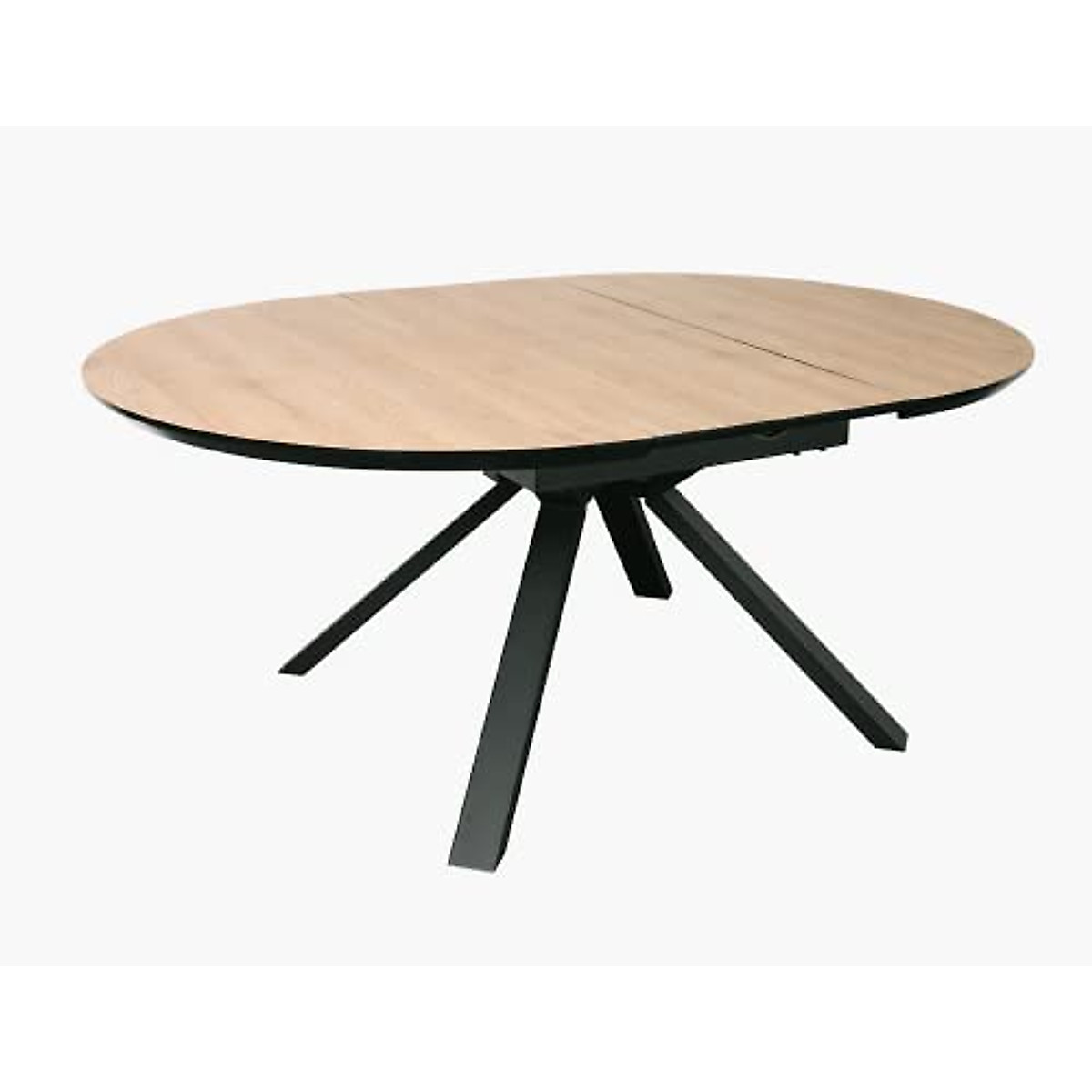 Acanva Extension Oval/Round Dining Table for 6, Expandable Butterfly Leaf & Sturdy Base, Suit for Kitchen, Living Room & Apartment, 51.2”W(+19.7”) x 51.2”D x 30.1”H, Light Oak