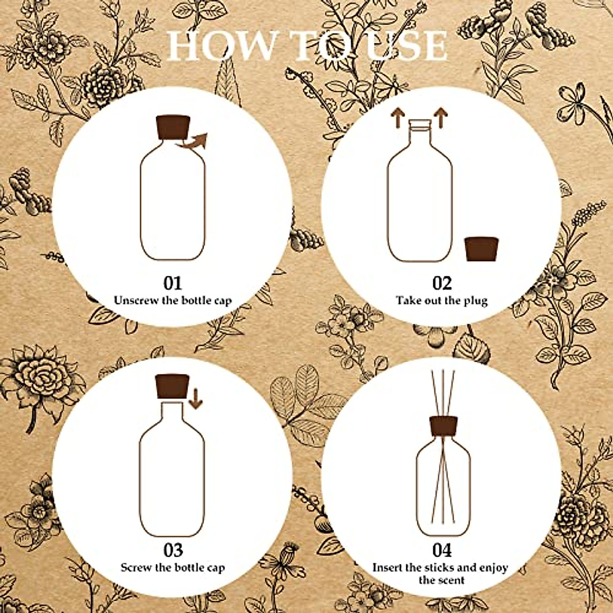 Reed Diffuser, Fragrance Diffuser for Home Scented, Reed Diffuser Set with 6 Reed Diffuser Sticks, Home Fragrance Products Eucalyptus&Sage 4.1 oz