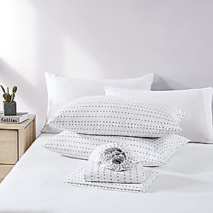 City Scene - Queen Sheets, Cotton Percale Bedding, Crisp & Cooling Home Decor (Radius Charcoal, Queen)