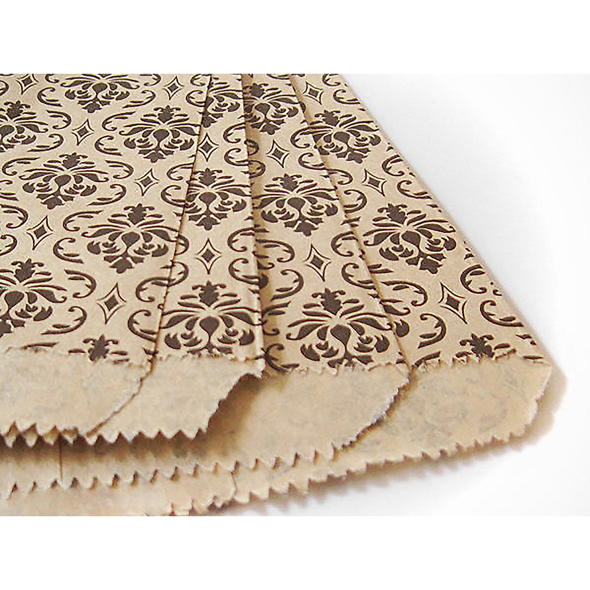 My Craft Supplies 100 Kraft Flat Merchandise Bags with Black Damask Print (6x9)