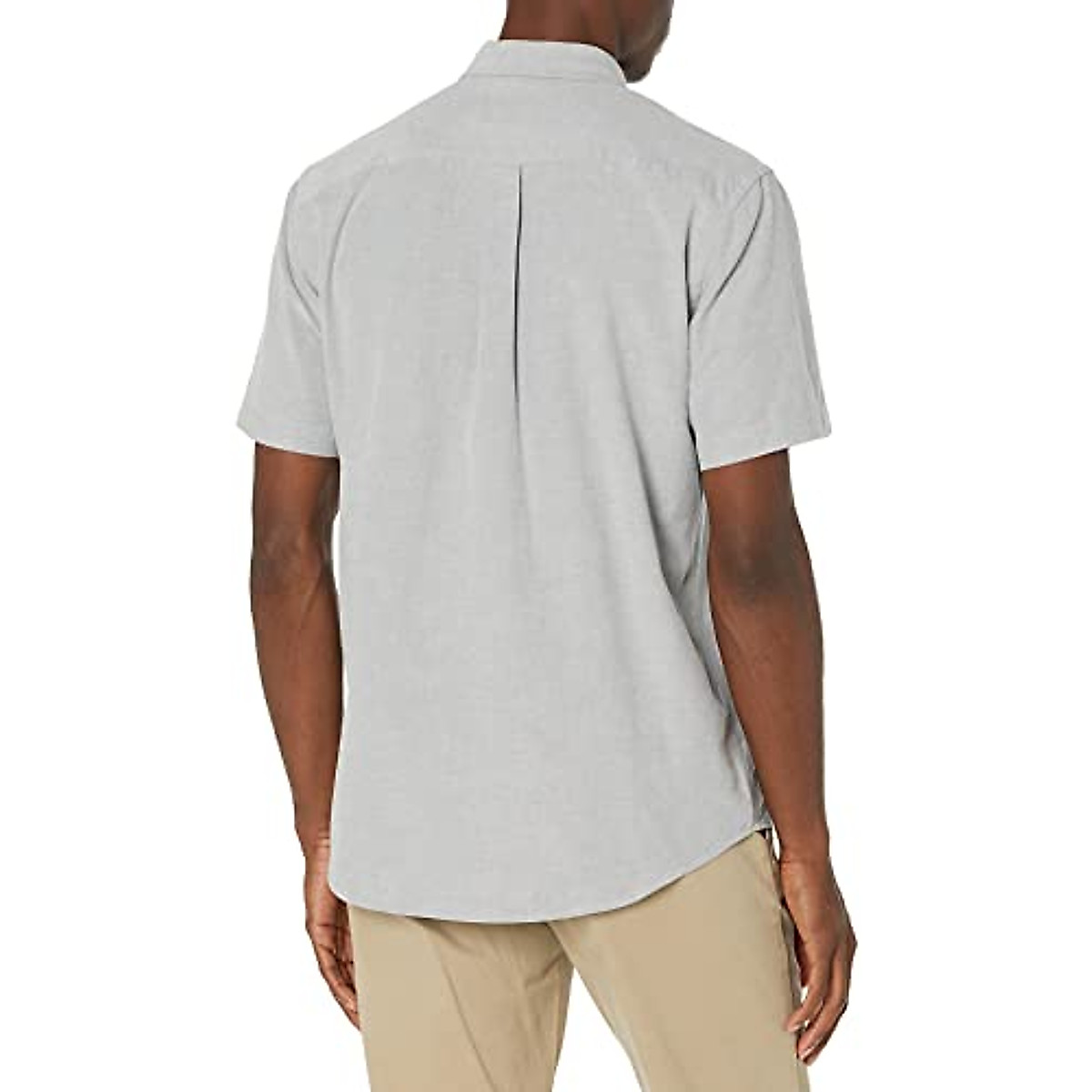 Amazon Essentials Oxford Shirts for Men - Regular-Fit, Short-Sleeve, Grey, X-Large