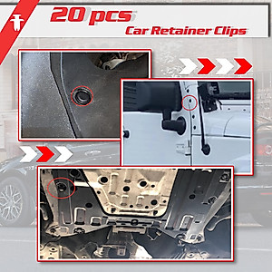 OTUAYAUTO 20pcs Fender Liner Clips - Replacement for Ford, Kia, Hyundai Elantra, Genesis, Sonata, Hyundai Santa Fe, Mazda 3, Mazda 6 Bumper Retainer Clips, OEM# B092-51-833, MB-455-56143, MB455-56-143