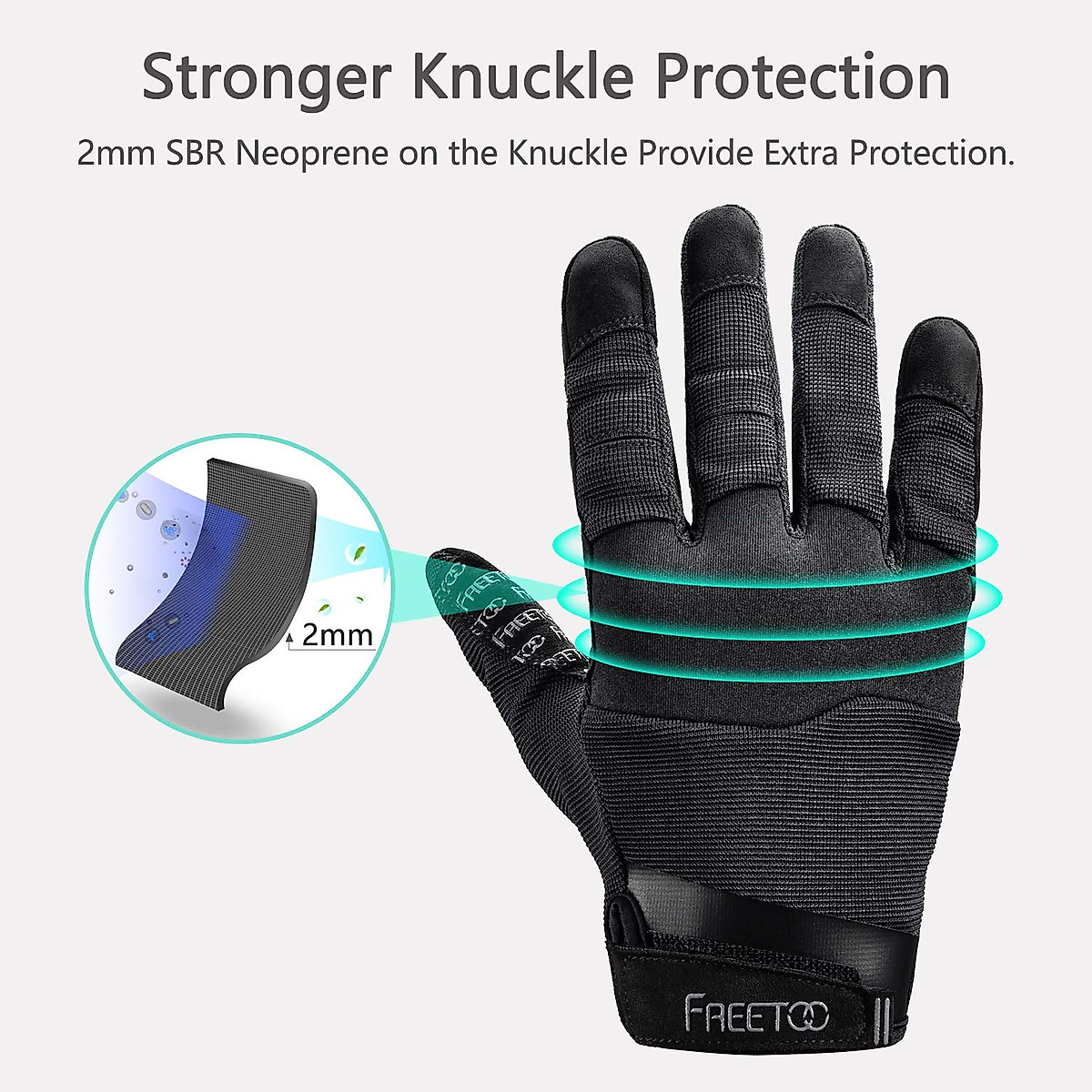 FREETOO Touch Screen Protective Gloves for Men Dexterou Anti Grip Working Gloves for Driving Wild Anti Vibration Gloves