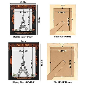POFATO Happy Halloween Night Pumpkin Red Moon11x14 Picture Frame Wood Photo Frame for Tabletop Display Wall Mount Picture Frame Display 11 x 14 Inch Photo Wall Decor Home Gift Frames