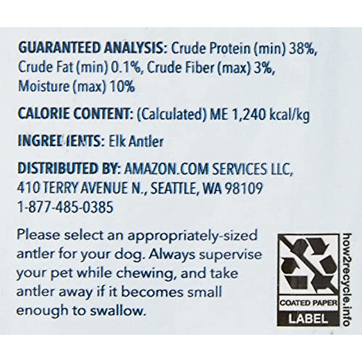 Amazon Brand – Wag Split Elk Antler, Naturally Shed, Medium 6–7.5 inches