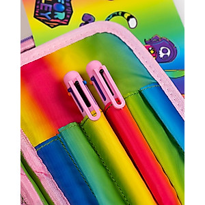 A FOR ADLEY Unicorn Rainbow Art Pouch and Pencil Case, A Fun Way to Store All Your Coloring And Drawing Necessities Complete With Custom Markers, Pens and Stickers
