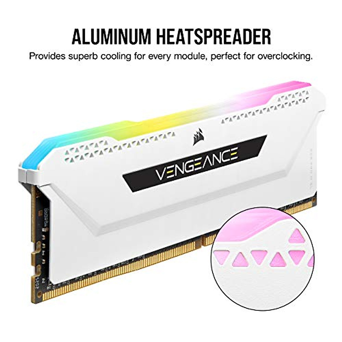 Corsair Vengeance RGB Pro SL 32GB (4x8GB) DDR4 3200 (PC4-25600) C16 1.35V - White (CMH32GX4M4E3200C16W)