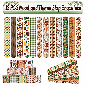 Woodland Party Favors 84 PCS Forest Animals Theme Masks Sticker Keychains Straws Slap Bracelets Bubble Sticks Gift Bags for Kids Woodland Creatures Birthday Party Baby Shower Goodie Bag Fillers