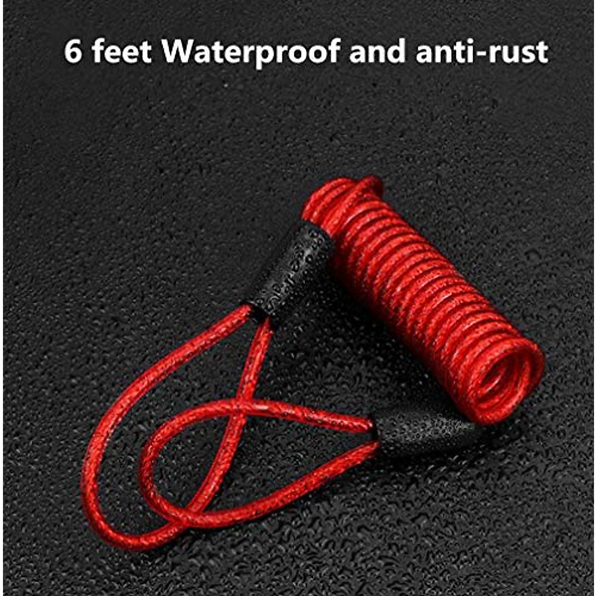 Malloryx 6' Breakaway Trailer Cable Trailer Brake Cable RV Stainless Steel Spring Towing Coiled Wire Safety Straps Ground Clip,for Breakaway Switch