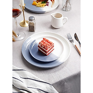 Teocera Dessert Plates set of 4 | 7.2 Inch Round Dessert Salad Plates - Small Appetizer Plates - Dishwasher, Microwave, and Oven Safe, Blue-gray