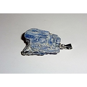 Sublime Gifts 1pc Raw Blue Kyanite with Mica Rough Natural Premium Quality Free Form Pendant with Bail Loop