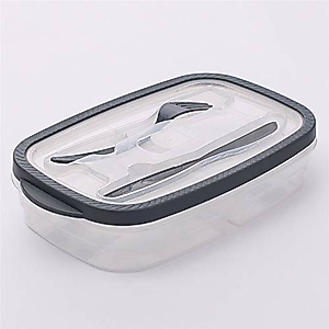 GAGALU Metal Lunch Box Plastic Bento Box Meal Storage Food Prep Lunch Box 2 Compartment Reusable Microwavable Containers Home Lunchbox