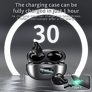 Wireless Earbuds,Wireless Open Ear Sport Headphones,Clip On Bluetooth Earbuds for Android iPhone,Air Conduction Headphones,Earring Bluetooth 5.3 Headset for Cycling,Running Workout,Running,Driving