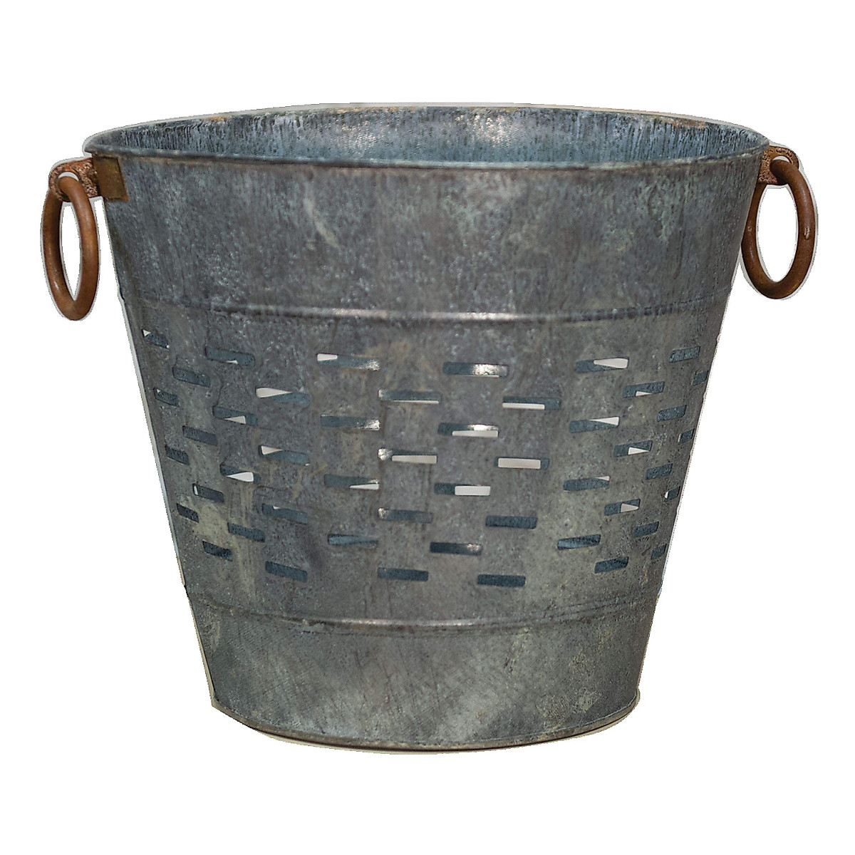 CWI Gifts 10.5" Galvanized Metal Olive Bucket