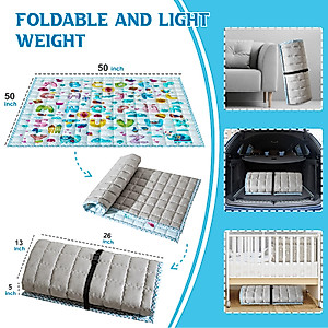 Baby Play Mat,Baby Floor Play Mats 50 x 50 Babies Playmat Compatible with TODALE Suposeu LIAMST Ajulkrio Baby Playpen Non-Slip Indoor Outdoor Infant Play Mat Foldable Toddlers Crawling Floor Mat
