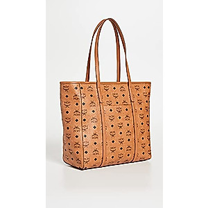 MCM Women's Toni Shopper Medium, Cognac, Tan, Graphic, One Size