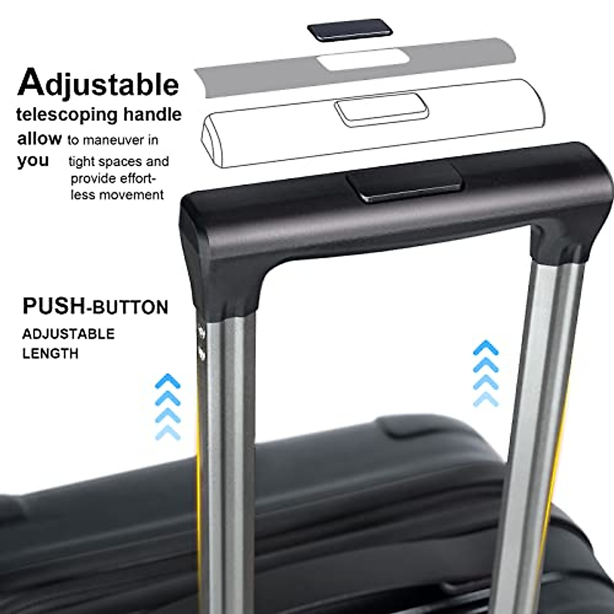 Feybaul Luggage Suitcase PC ABS Hardshell Carry On Luggage with Spinner Wheels