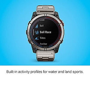 Garmin quatix® 7X Solar Edition, Marine GPS Smartwatch, Solar Charging Capabilities, Durable Watch with Flashlight, Tide Changes and Anchor Drag Alerts, Waypoint Marking