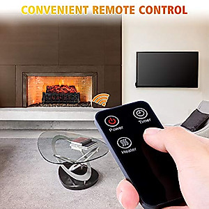 LIFEPLUS Electric Fireplace Log Heater, 21 Inch Fireplace Insert w/Remote Control 8H Timer Realistic Flame Ember Bed Adjustable Brightness, Overheat Protection, Fake Fire for Christmas Home Decor